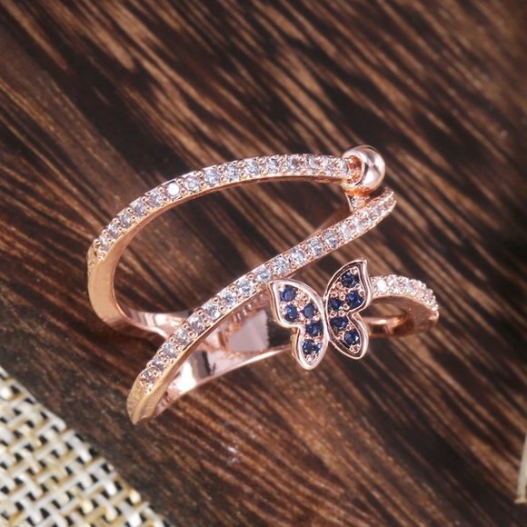 Jewelry | Irregular Thin Lines Twisted Trendy Butterfly Rings For Women ...